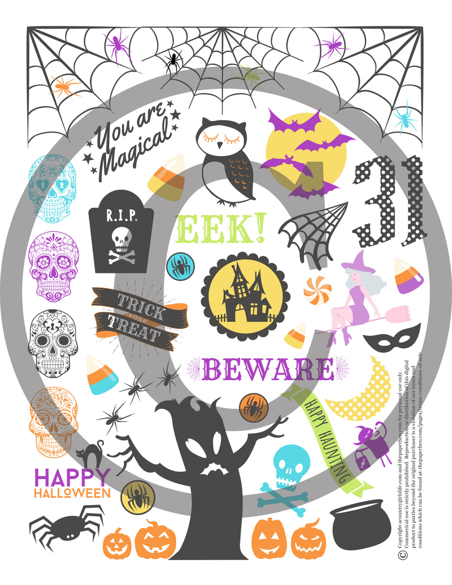 ULTIMATE Halloween Planner Stickers, Boxes, Washi & Insert/Divider Kit ...