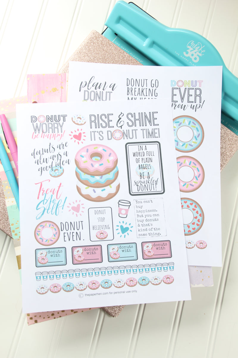 Printable Happy Planner Stickers for Donut Lovers – The Paper Hen