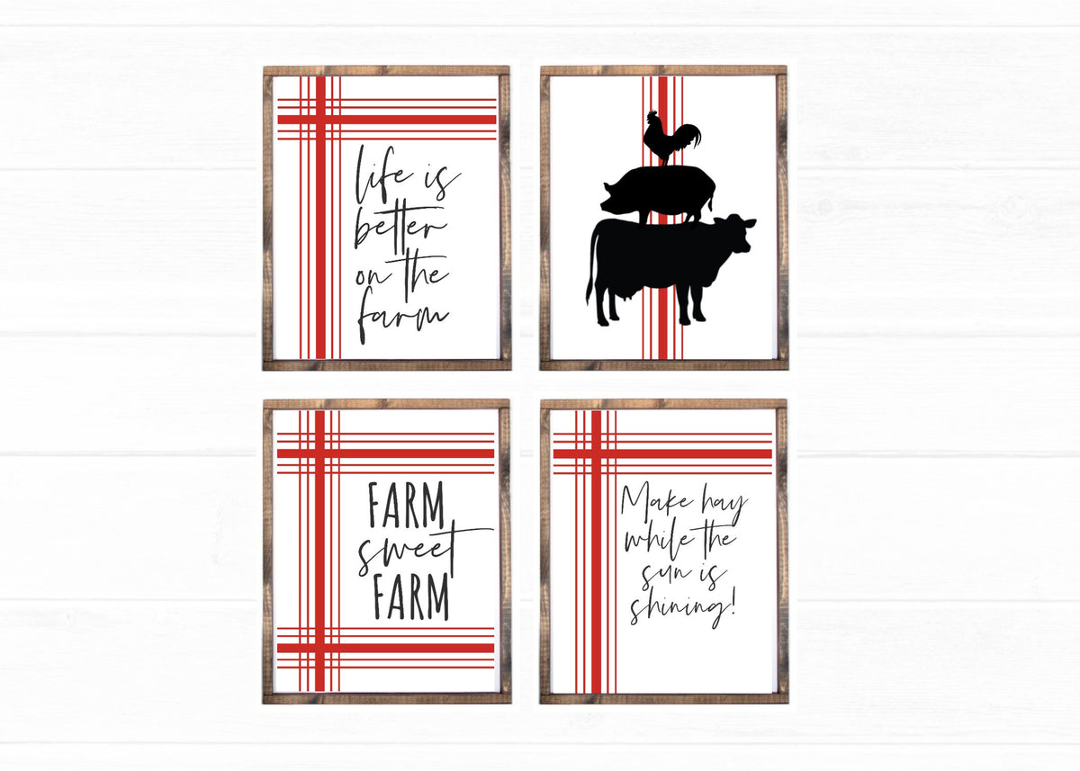 Printable Modern Farmhouse Signs or Wall Art With Quotes, Sayings Farm ...