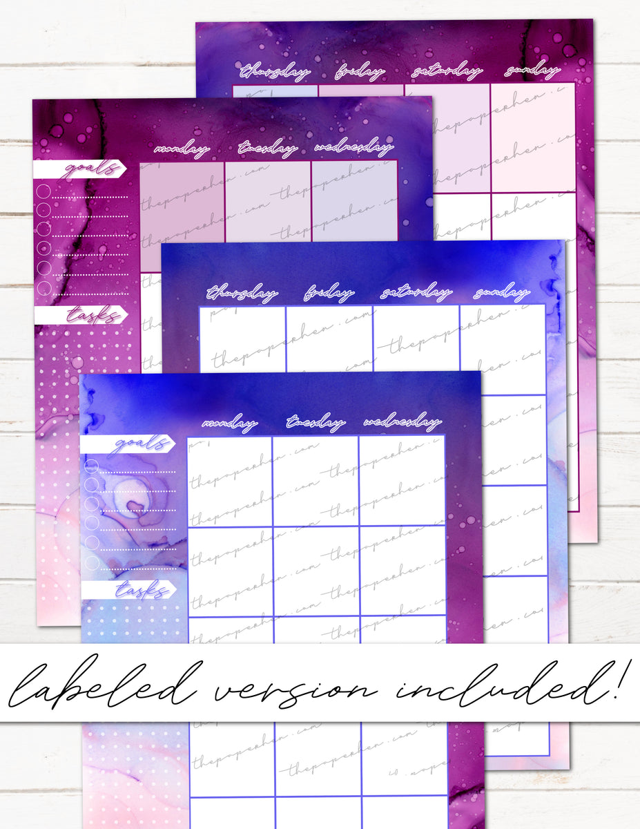 Printable HP Classic Refill Pages Vertical Layout Ink Splatter – The ...