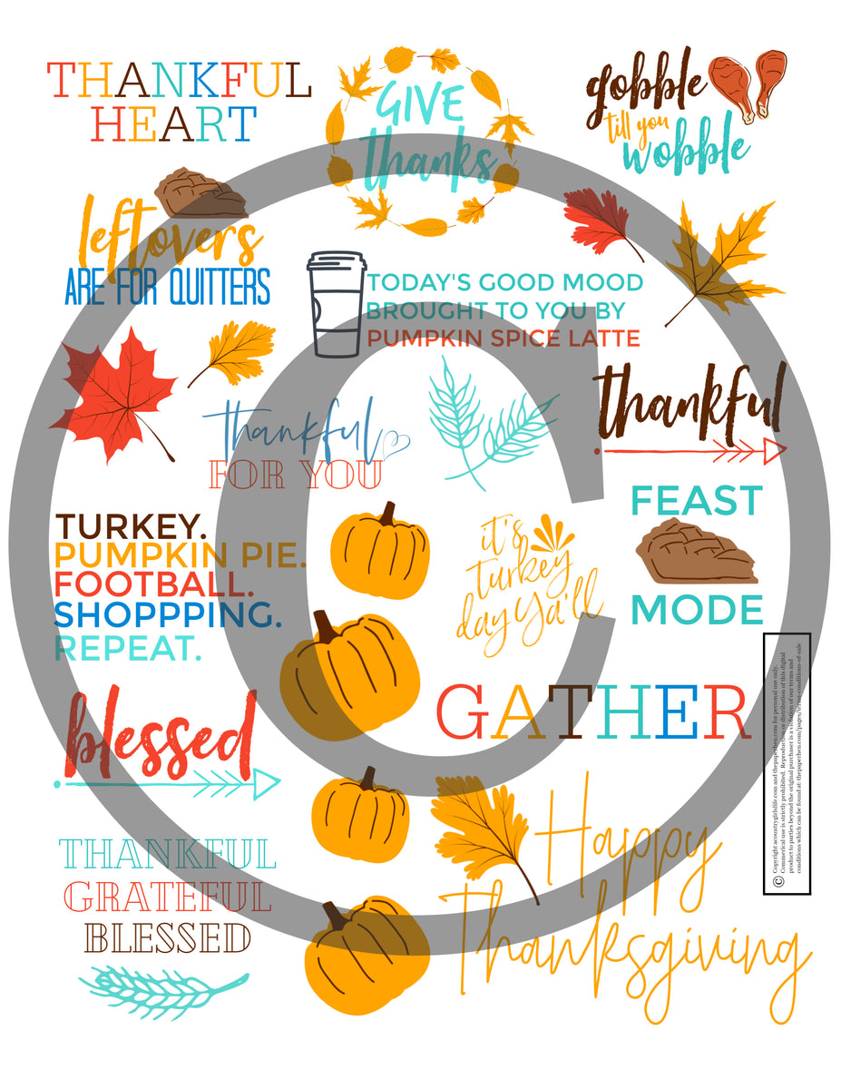 Thanksgiving Quotes Planner Stickers for Planner Decorating – The Paper Hen