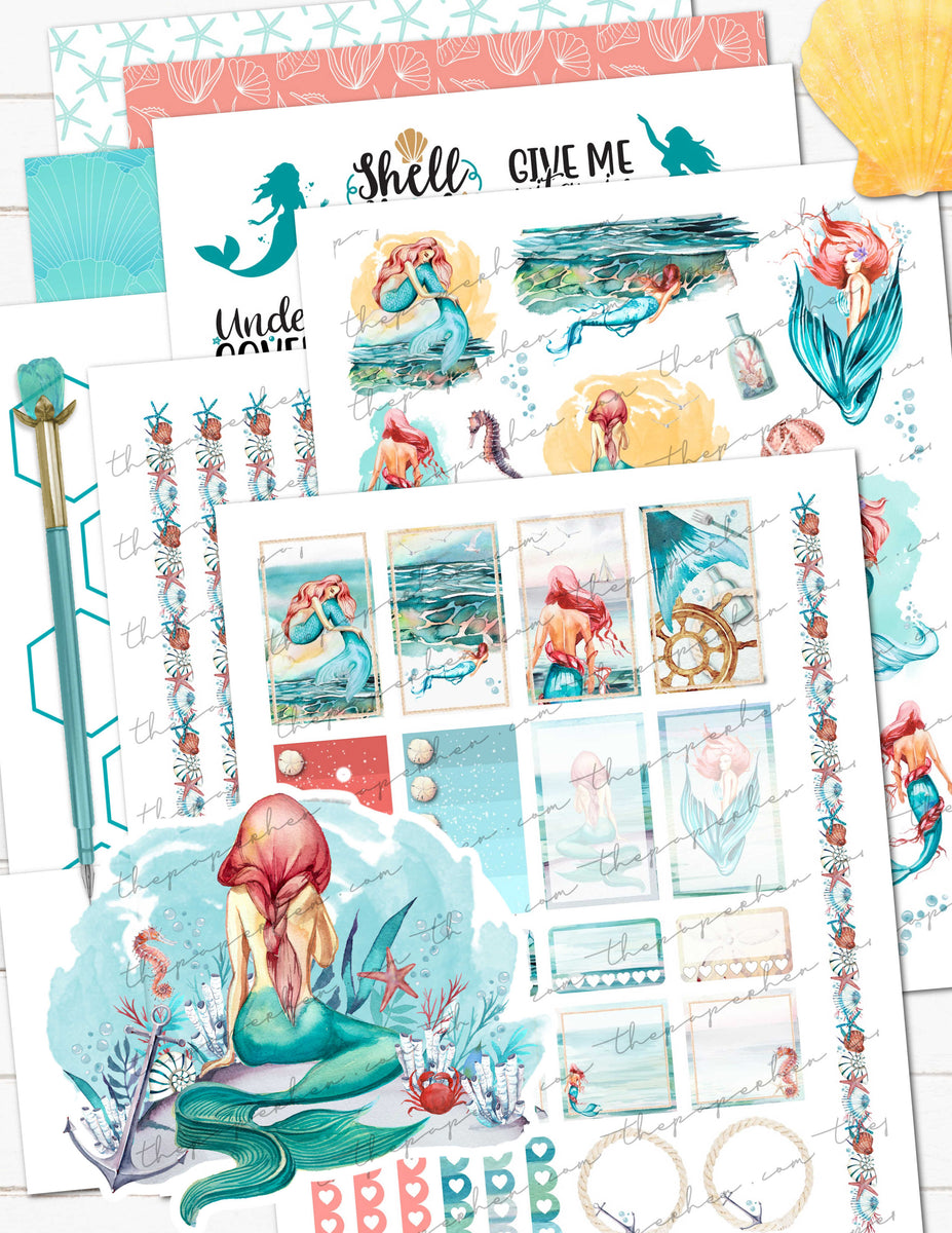 Mermaid Printable Planner Stickers – The Paper Hen