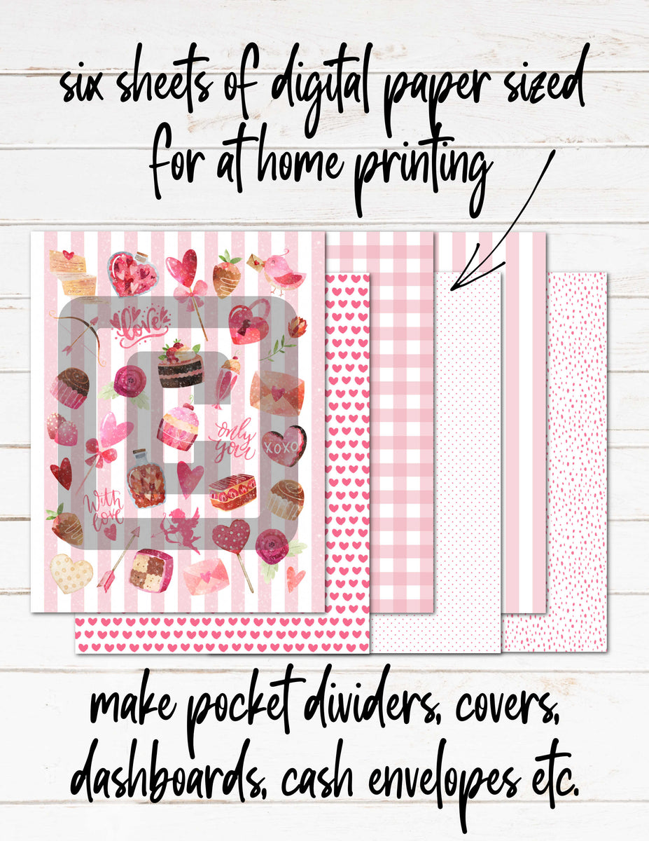 Printable Valentines Day Digital Papers Pack- 6 Sheets – The Paper Hen